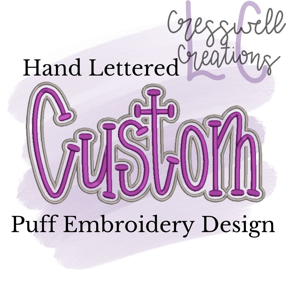 Rush Order // Custom Hand Lettered 3D Puff Machine Embroidery Design ...