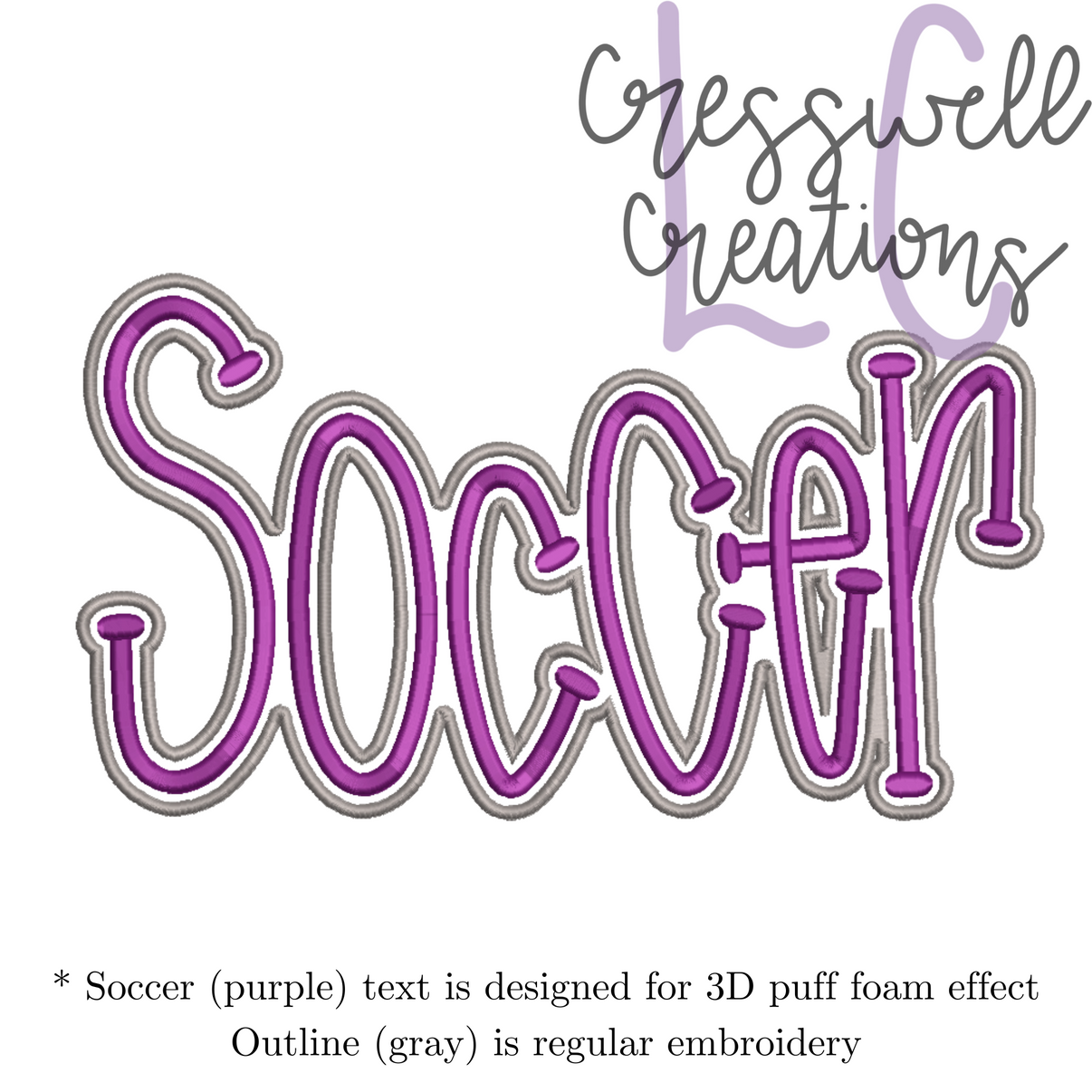Soccer 3D Puff Machine Embroidery Design – Cresswell Creations