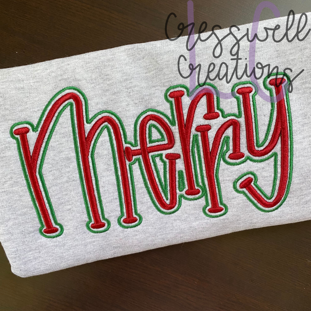 Merry 3D Puff Machine Embroidery Design – Cresswell Creations
